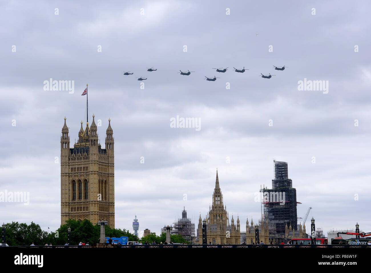 London, UK. 10th July, 2018. RAF marks 100th anniversary with flypast ...