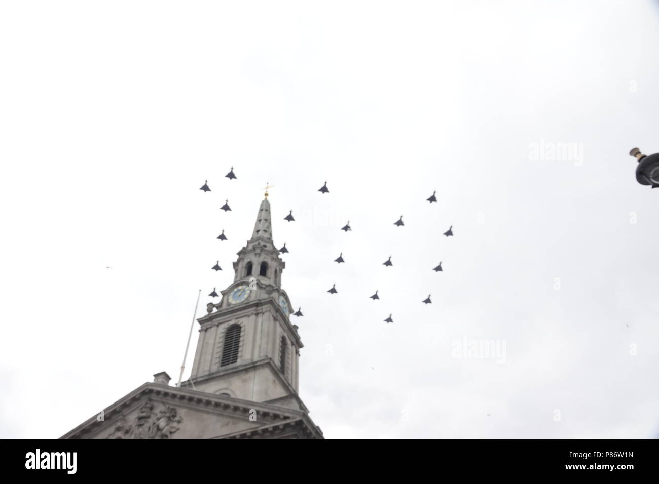 London, UK. 10th July, 2018 Central London, UK Massed aircraft of the ...