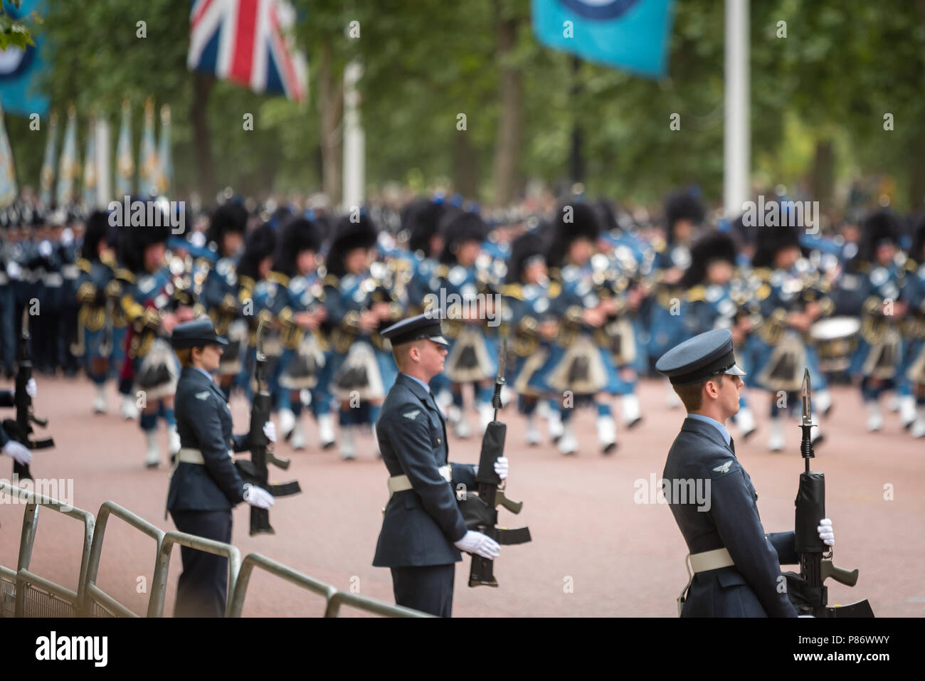 Crowds gather along The Mall to help celebrate the 100th anniversary of ...
