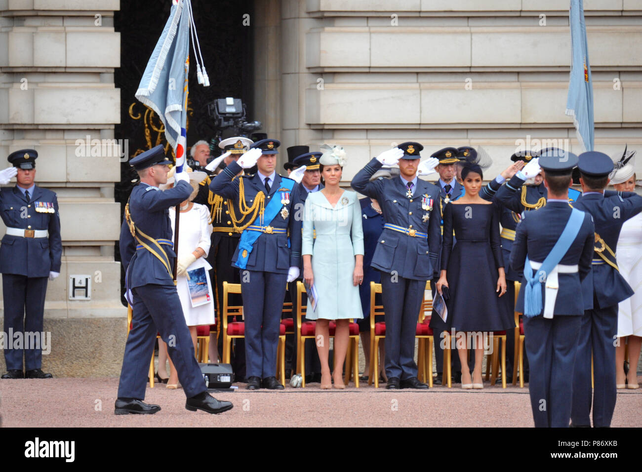 London, UK. 10th July 2018. Members of the royal family and senior ...