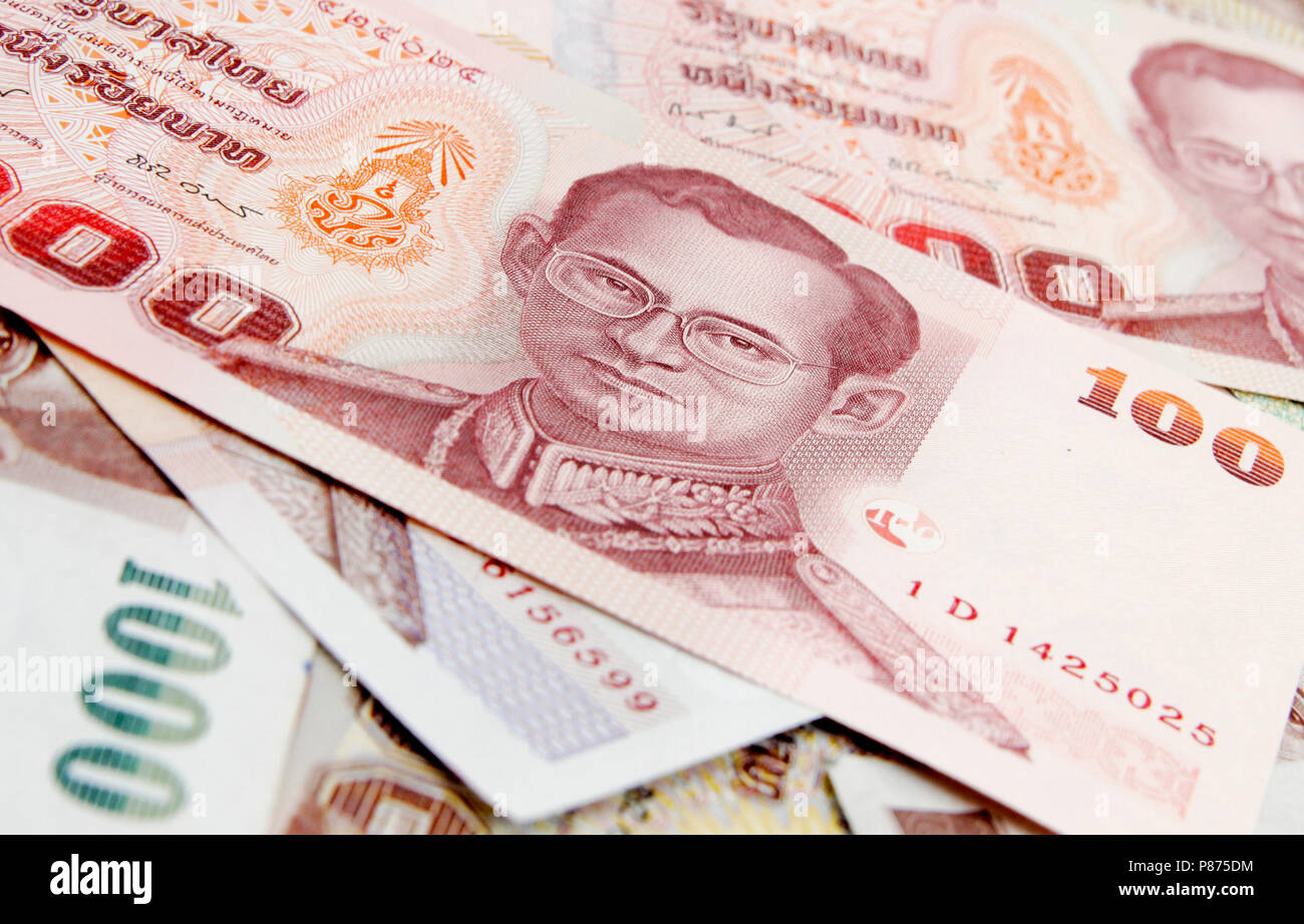 Thai money background Stock Photo - Alamy