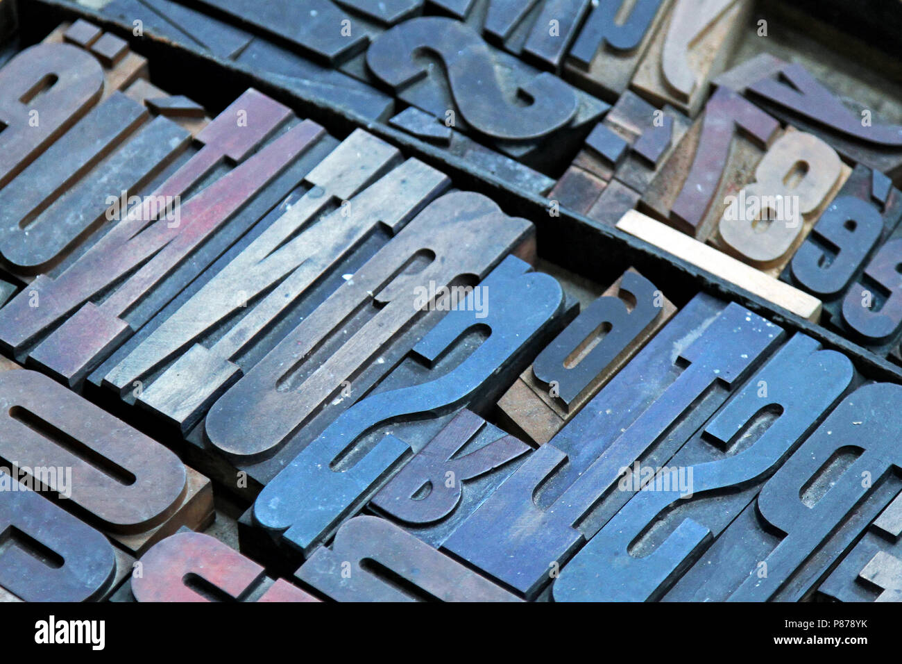 Big Collection of Vintage Printer Letter Blocks Stock Photo - Alamy