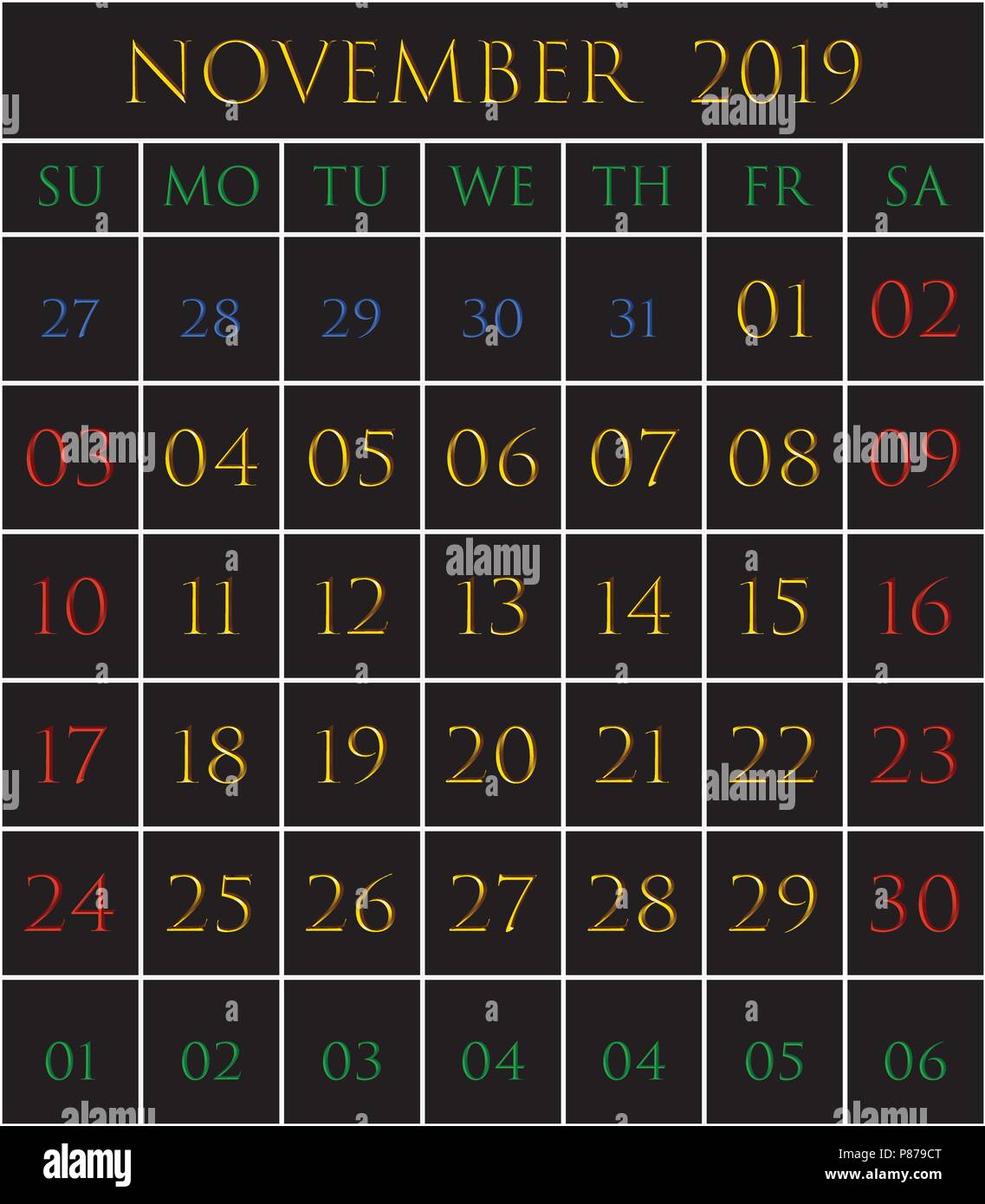 Monthly calendar printable hi-res stock photography and images - Alamy