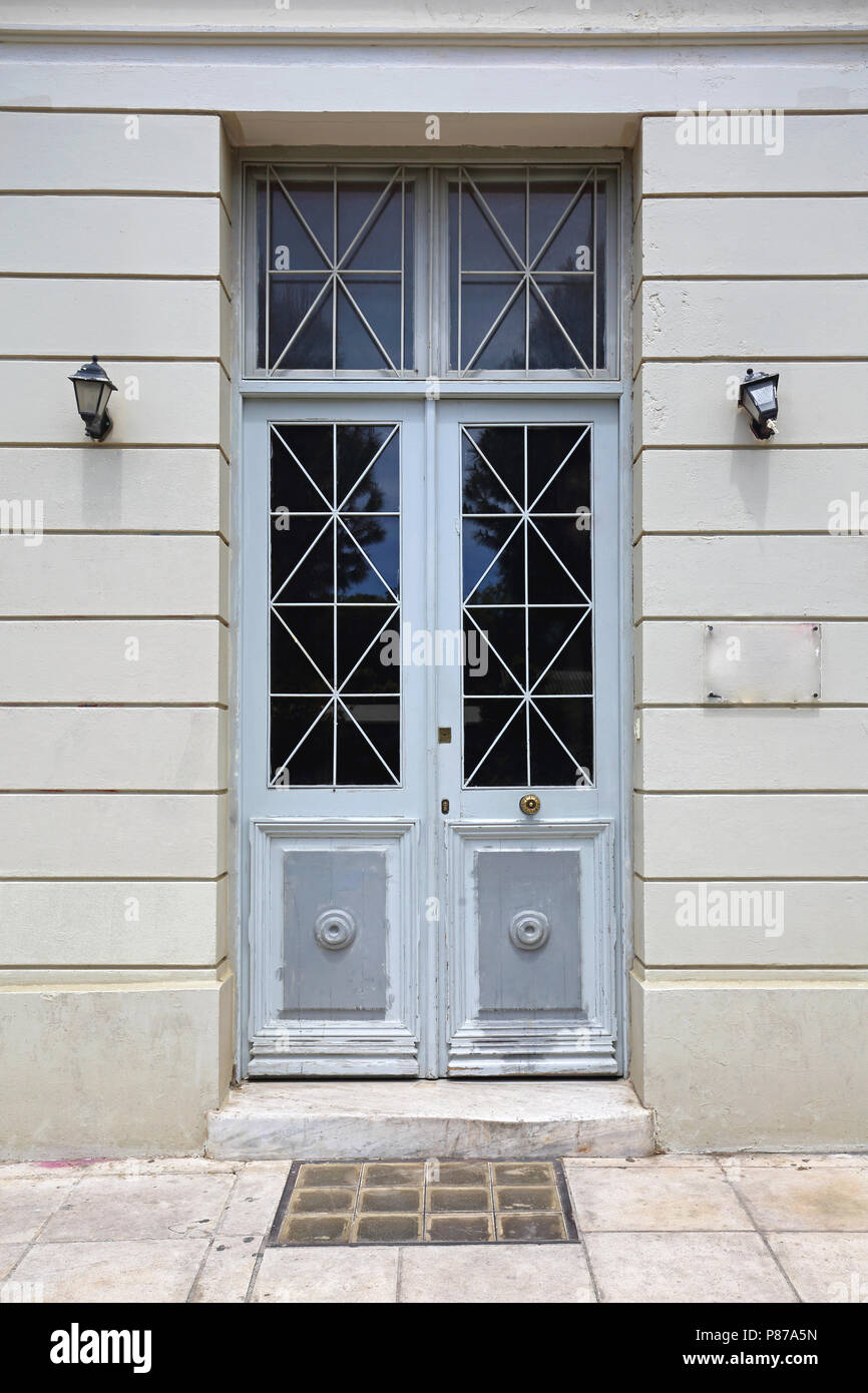 Big Double Door Building Entrance With Glass Stock Photo - Alamy