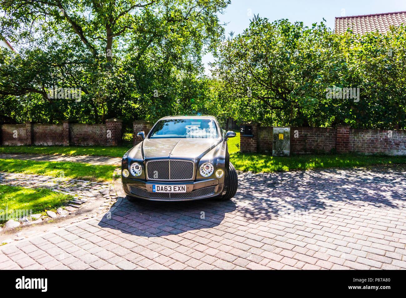 BERLIN - AUGUST 17, 2014: Bentley Mulsanne at the test drive event for ...