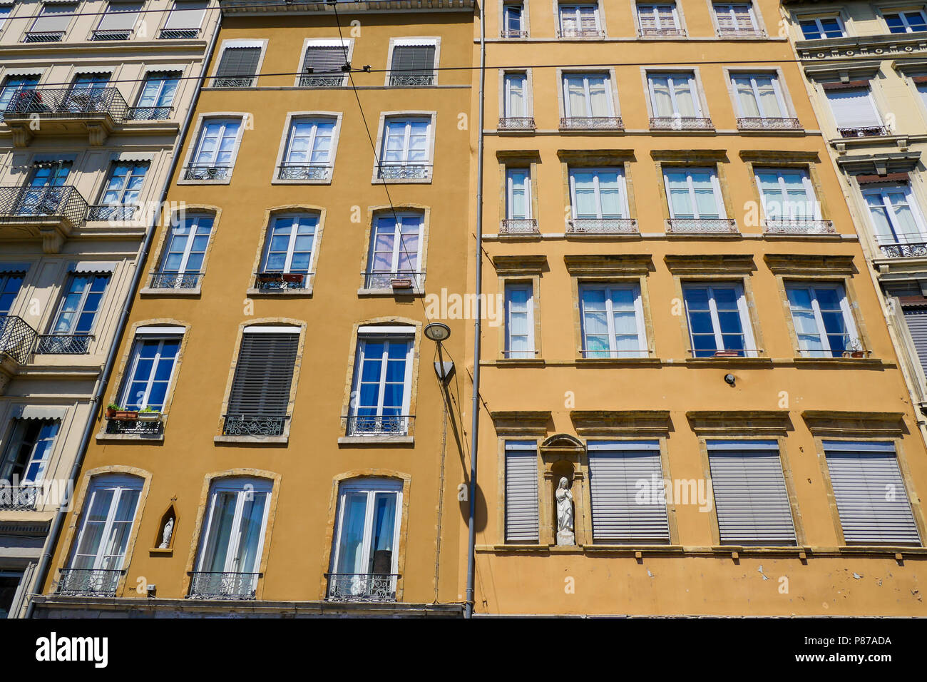 General view of the left bank of the Saone river, Lyon, France Stock ...