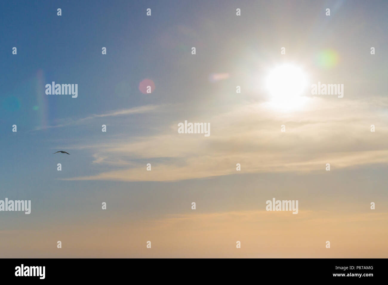 Beautiful summer sunset with clouds over the sea Stock Photo - Alamy