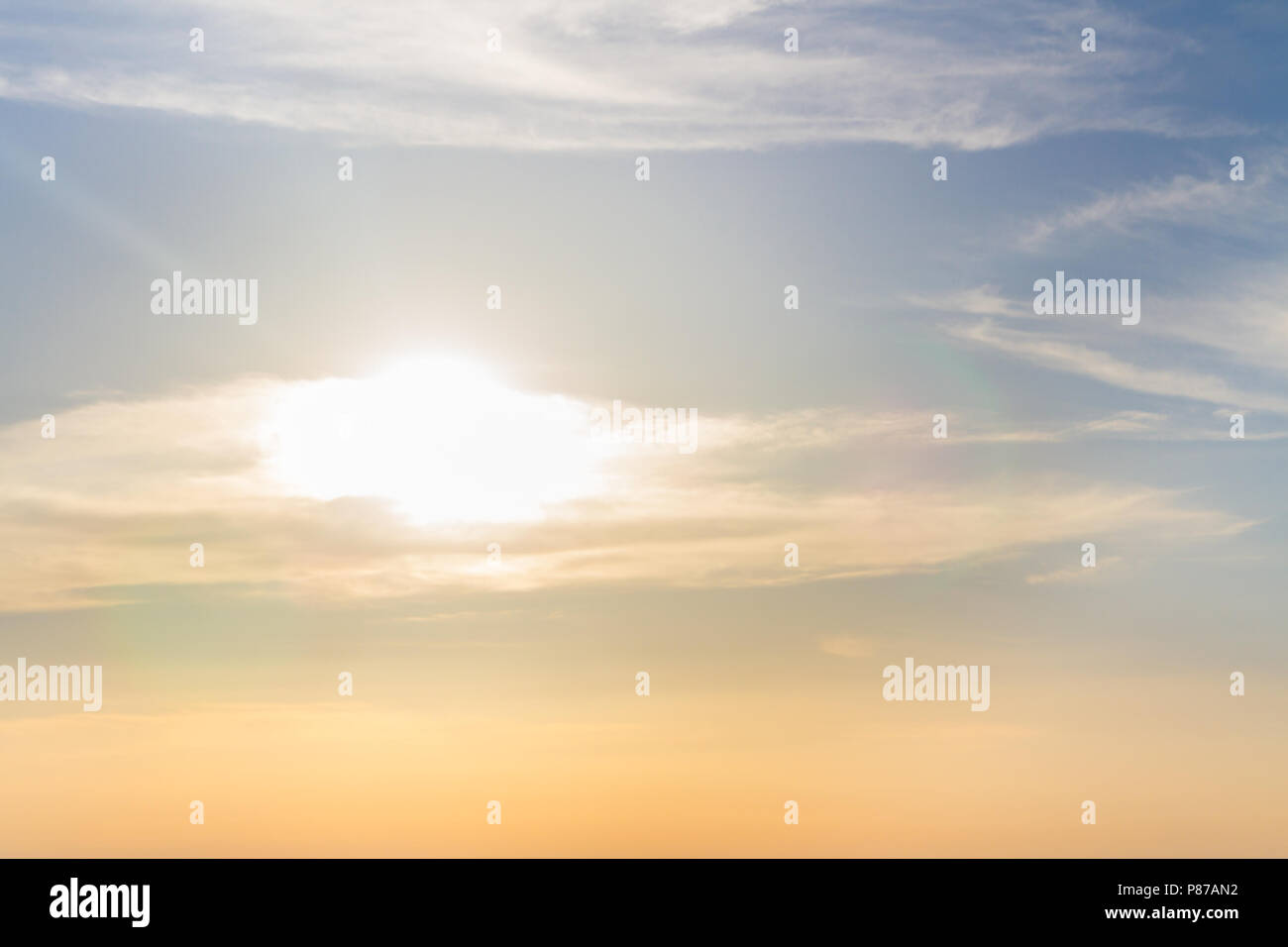 Beautiful summer sunset with clouds over the sea Stock Photo - Alamy