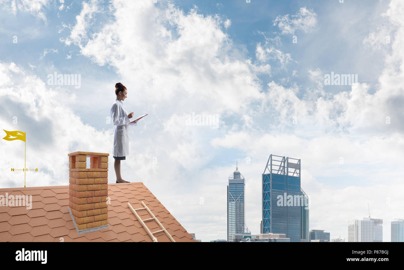 Woman doctor is ready to help the whole city Stock Photo - Alamy