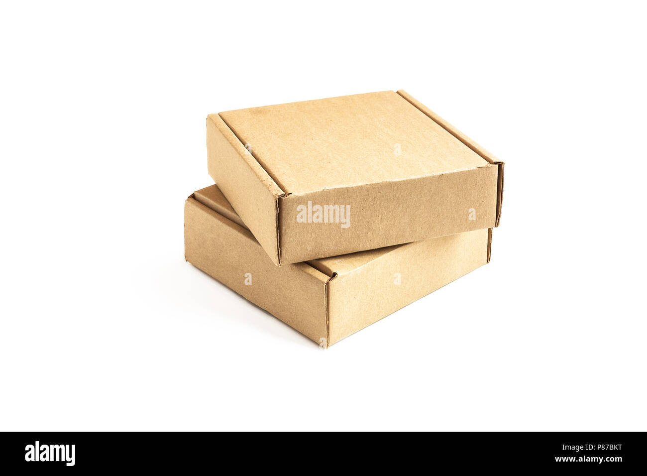 Two cartons for packing stand on a white surface Stock Photo - Alamy