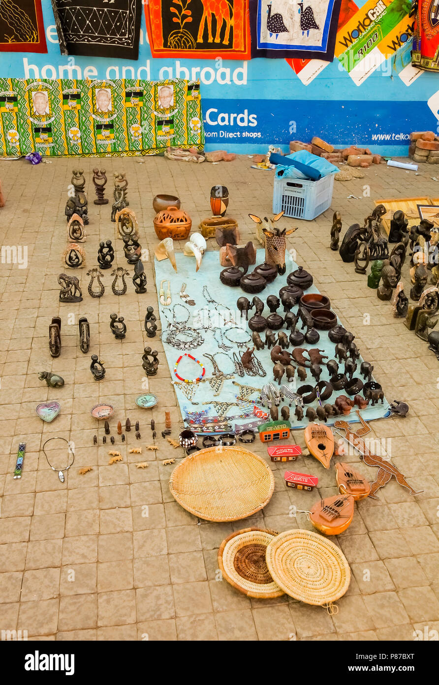 Johannesburg, South Africa, September 11, 2011, African Curios on sale ...