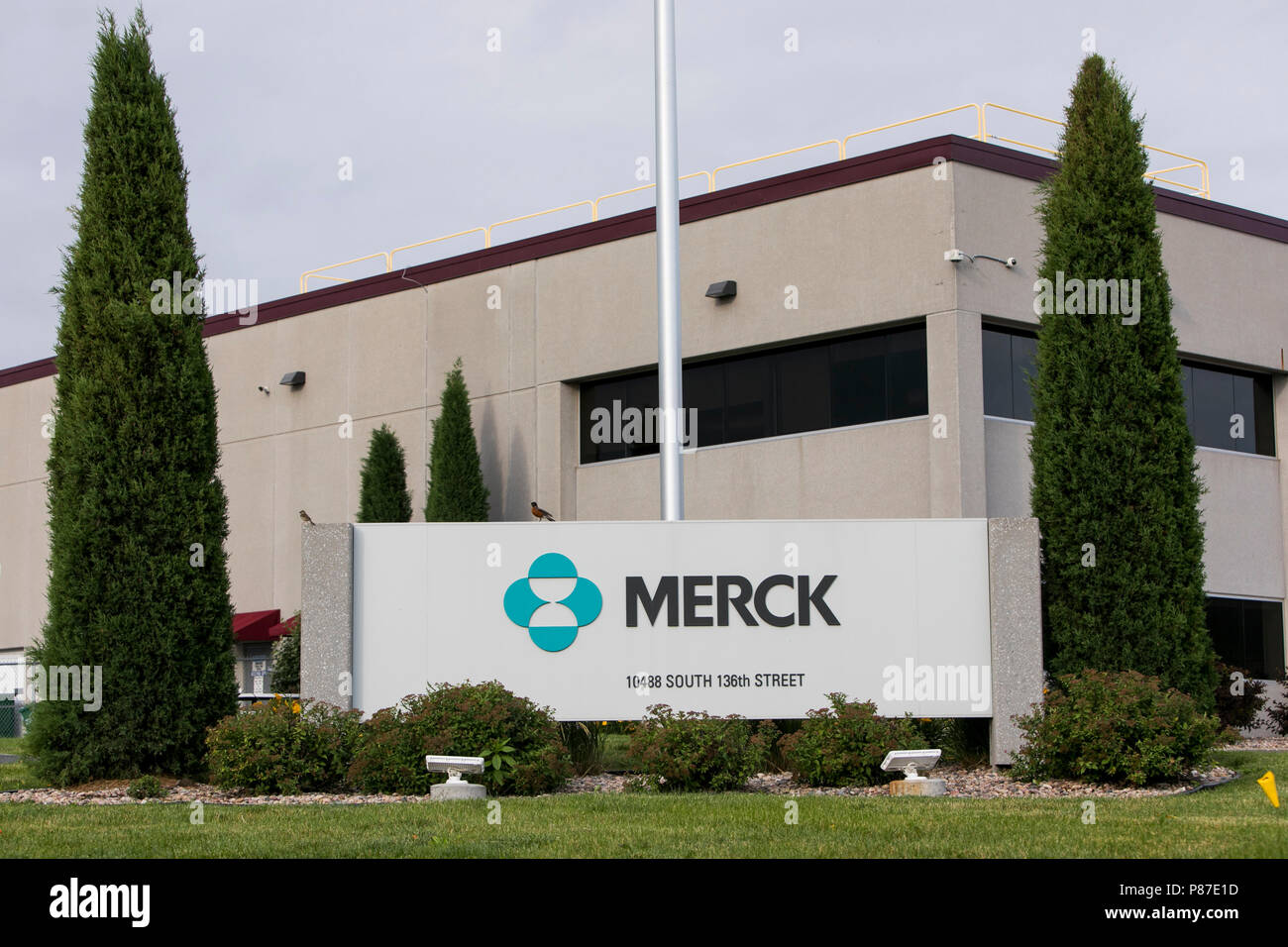 A logo sign outside of a facility occupied by Merck & Company, Inc., in ...
