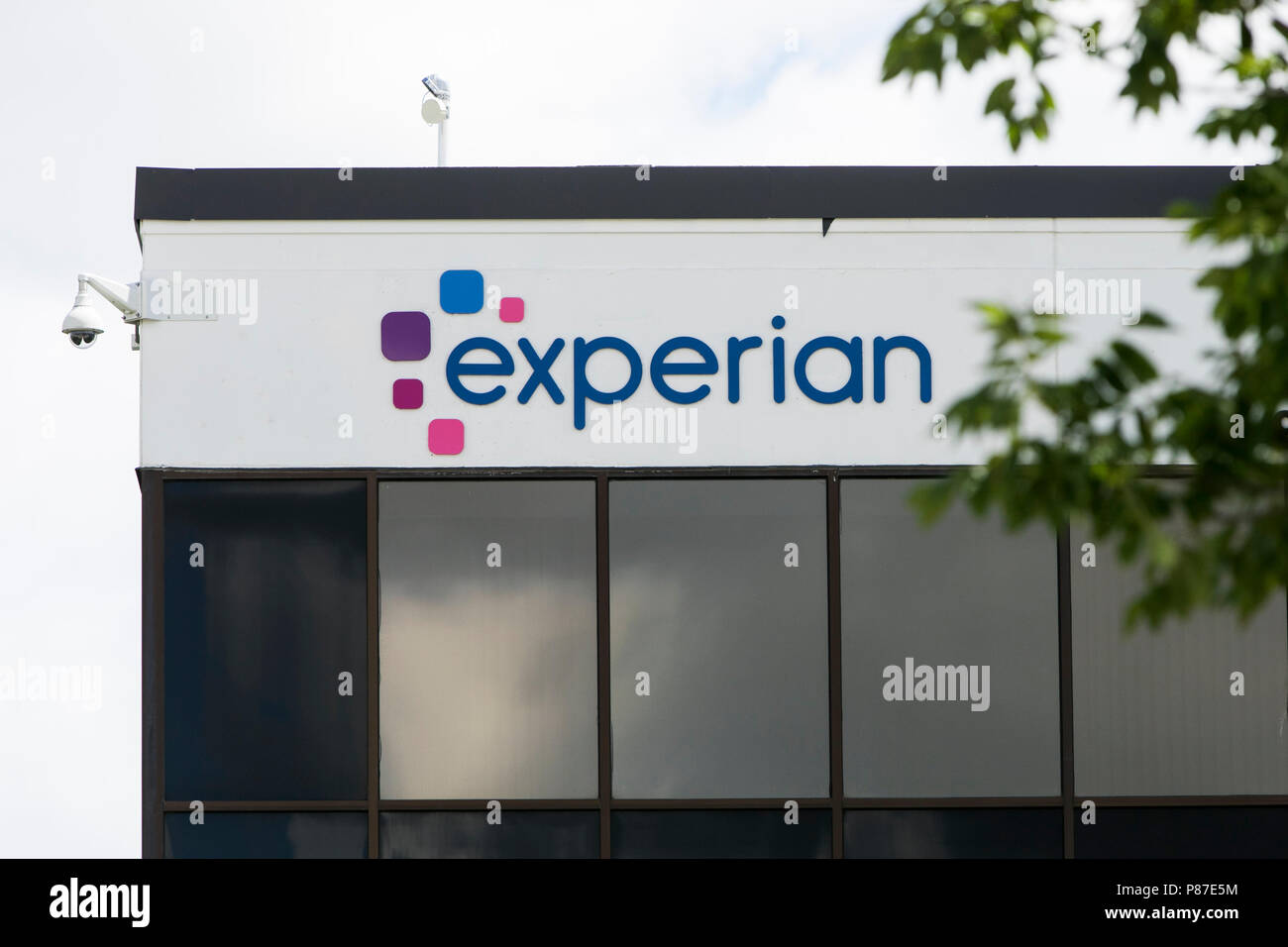 A logo sign outside of a facility occupied by Experian in Lincoln ...
