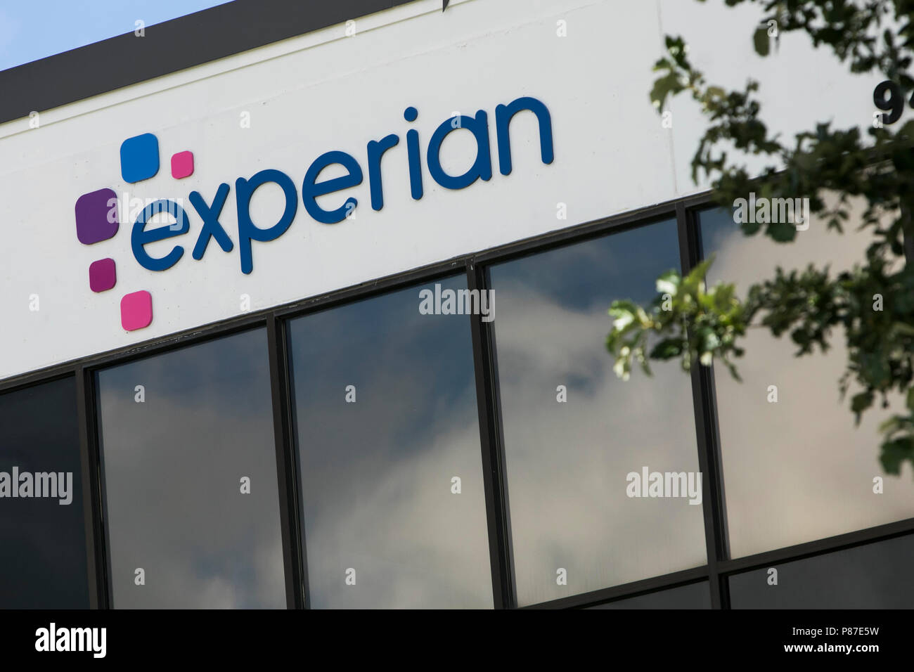 A logo sign outside of a facility occupied by Experian in Lincoln ...