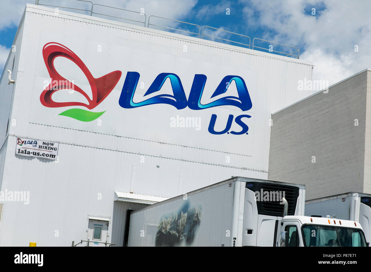 A logo sign outside of a facility occupied by LaLa US, a subsidiary of ...