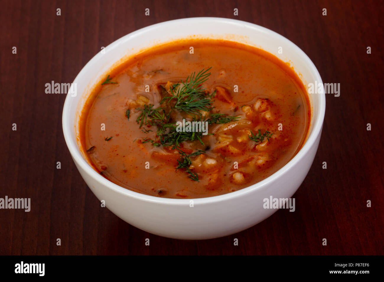 Russian traditional soup Rassolnik with pickled vegetables Stock Photo ...