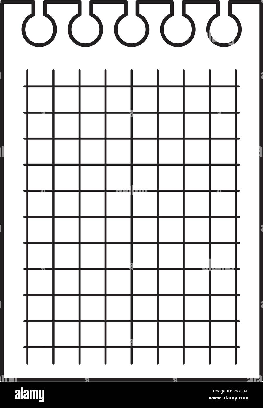 notebook sheet icon over white background, vector illustration Stock ...