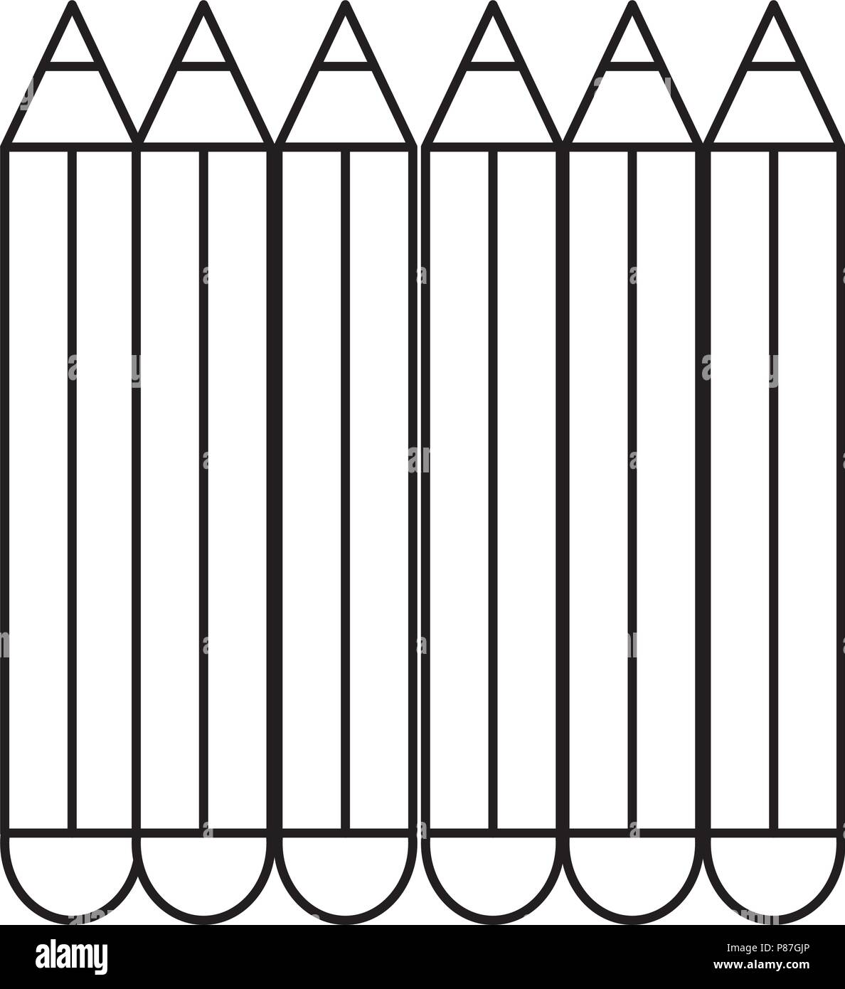 colored pencils icon over white background, vector illustration Stock ...