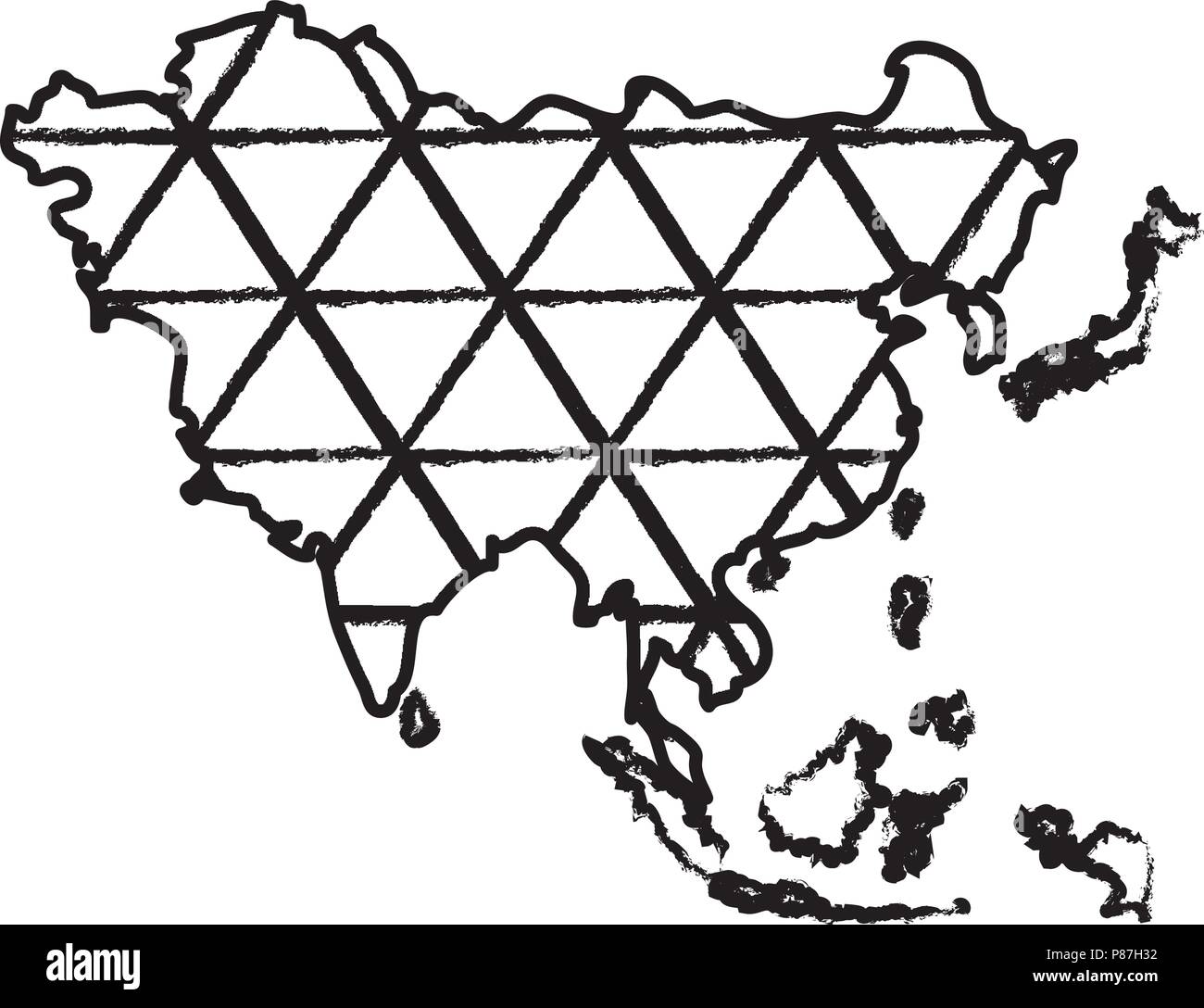 Asia map icon over white background, vector illustration Stock Vector ...