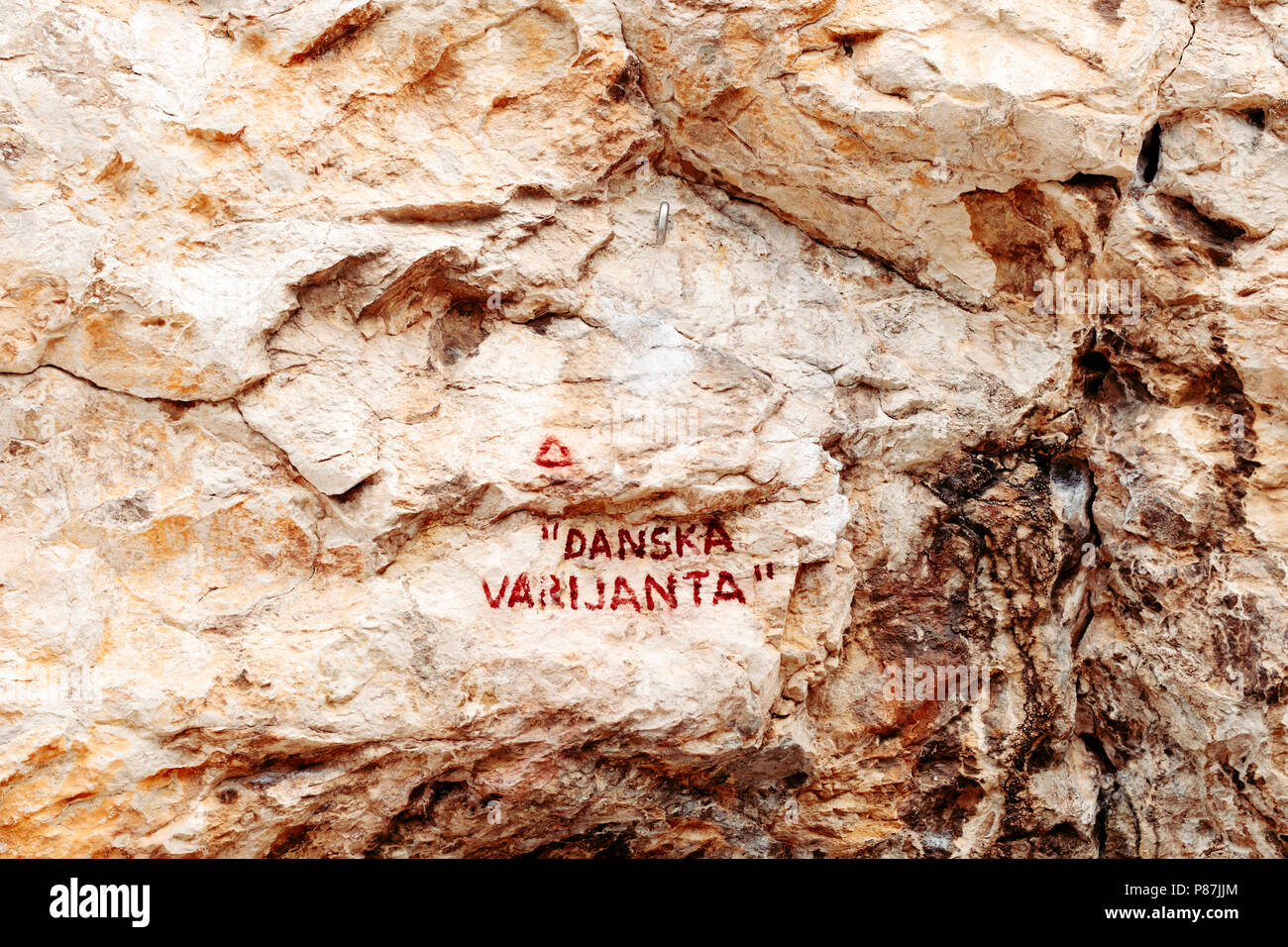 Climbing route "Danska Varijanta" on Marjan Hill, Split, Croatia Stock ...
