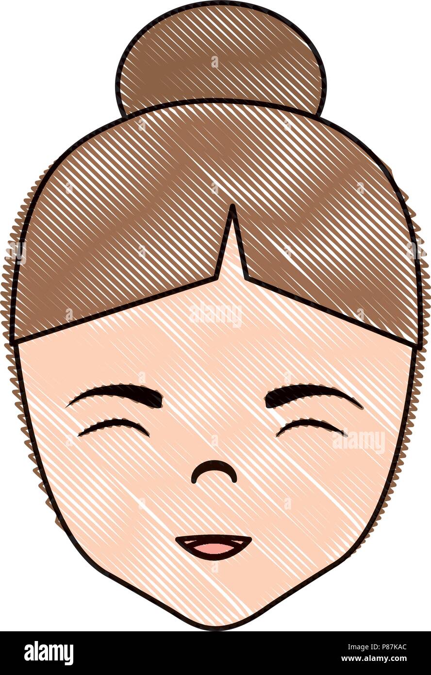 Asian woman face icon over white background, vector illustration Stock ...