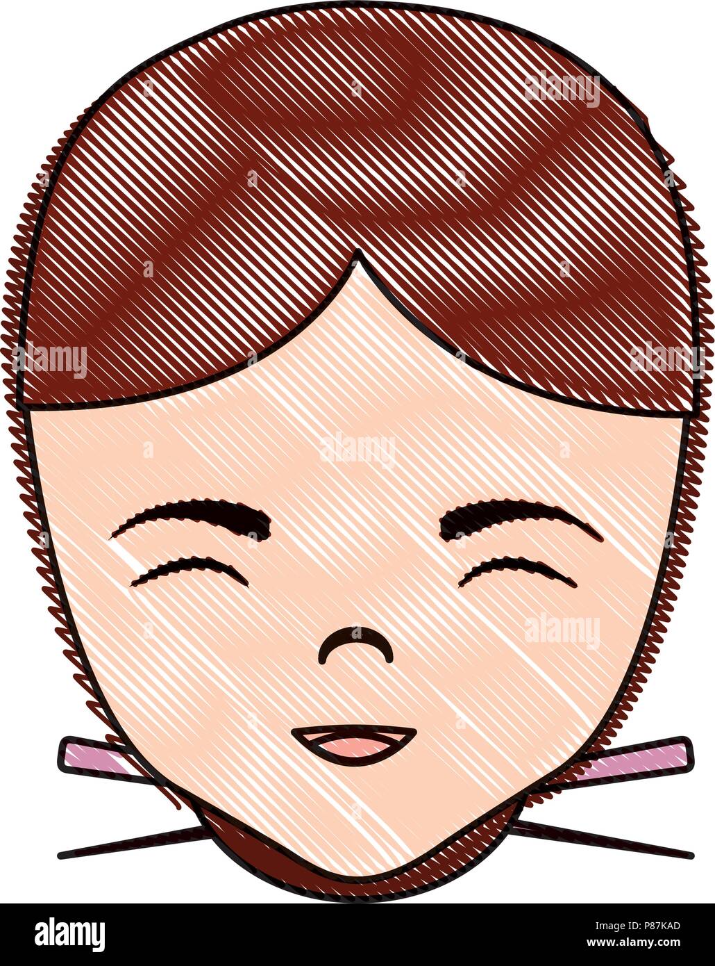 Asian woman face icon over white background, vector illustration Stock ...