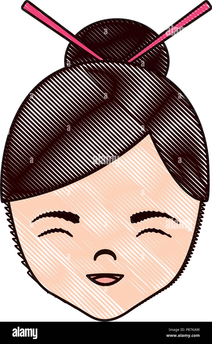 Asian woman face icon over white background, vector illustration Stock ...