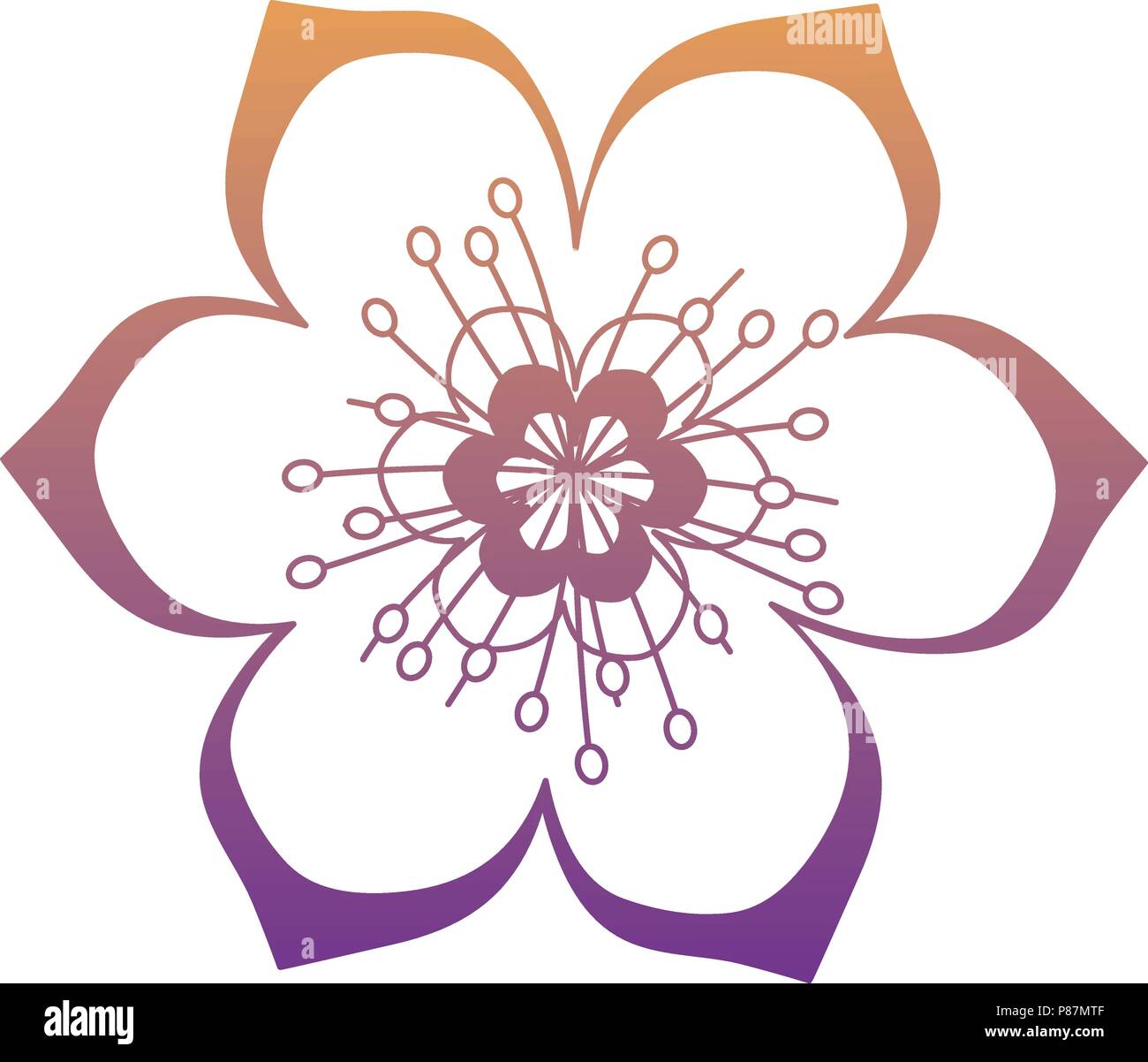 blossom flower icon over white background, vector illustration Stock ...