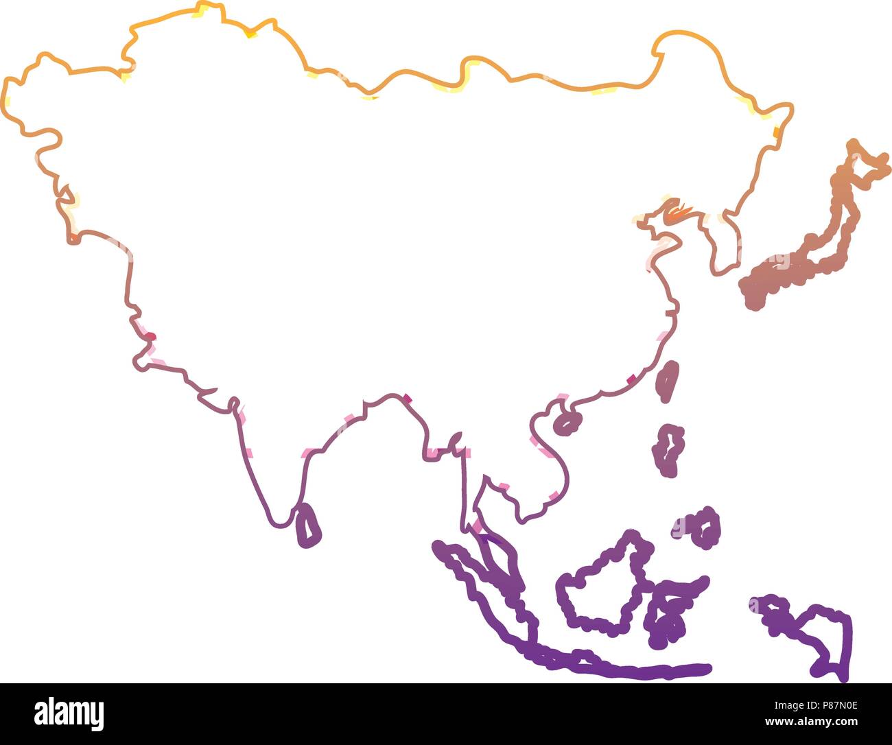 Asia map icon over white background, vector illustration Stock Vector ...