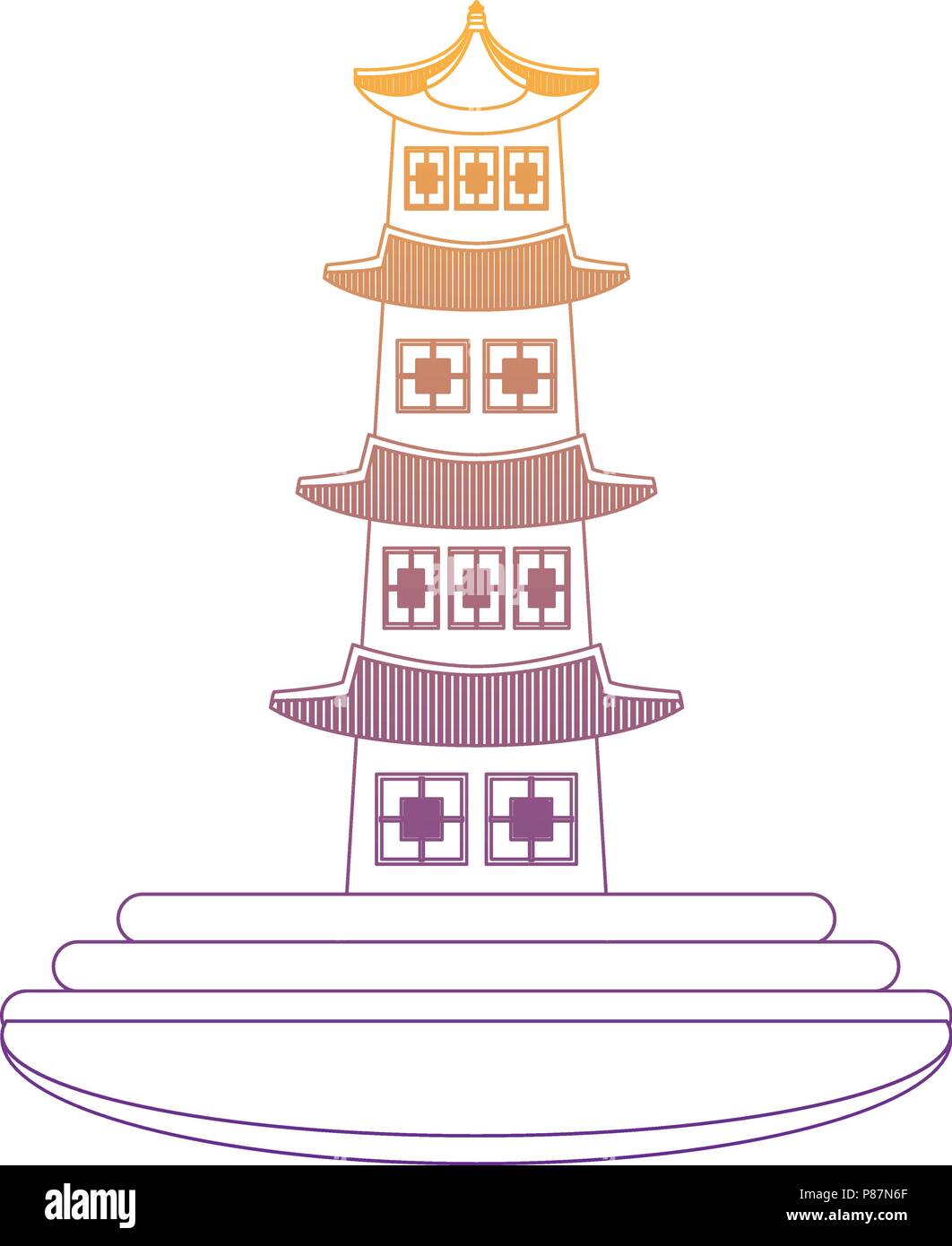 seoul tower icon over white background, vector illustration Stock ...