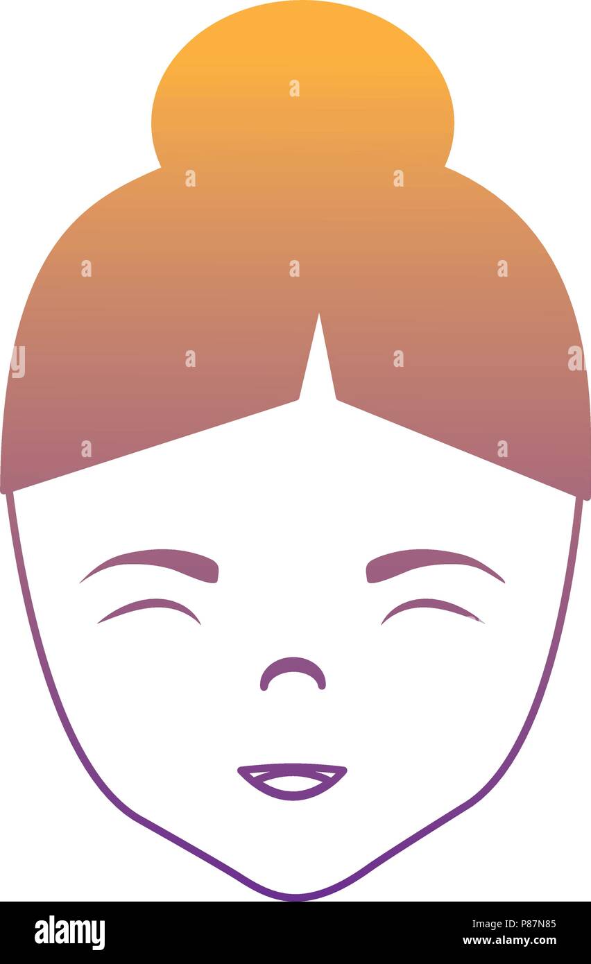 Asian woman face icon over white background, vector illustration Stock ...
