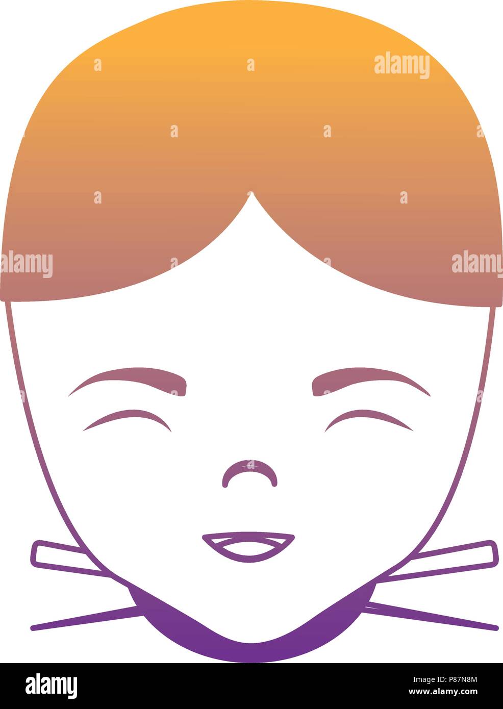 Asian woman face icon over white background, vector illustration Stock ...