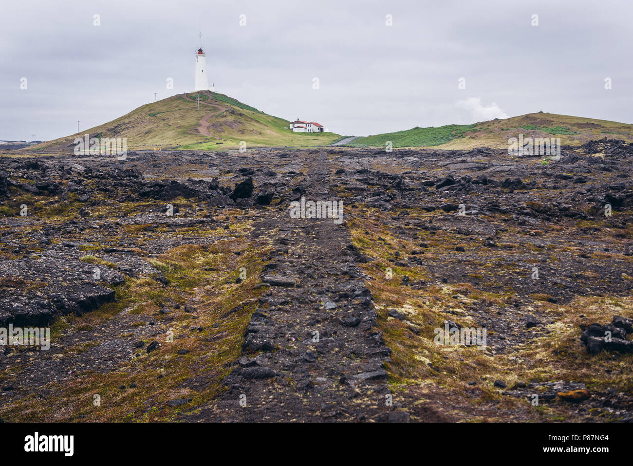 Reykjanesviti - the oldest lighthouse in Iceland, located on a ...