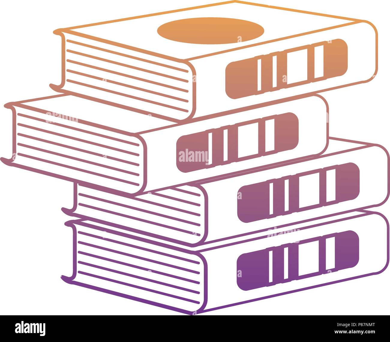 stack of books icon over white background, vector illustration Stock ...