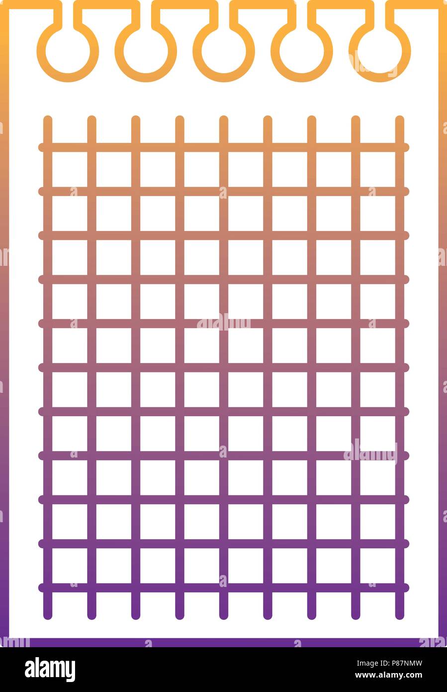 notebook sheet icon over white background, vector illustration Stock ...