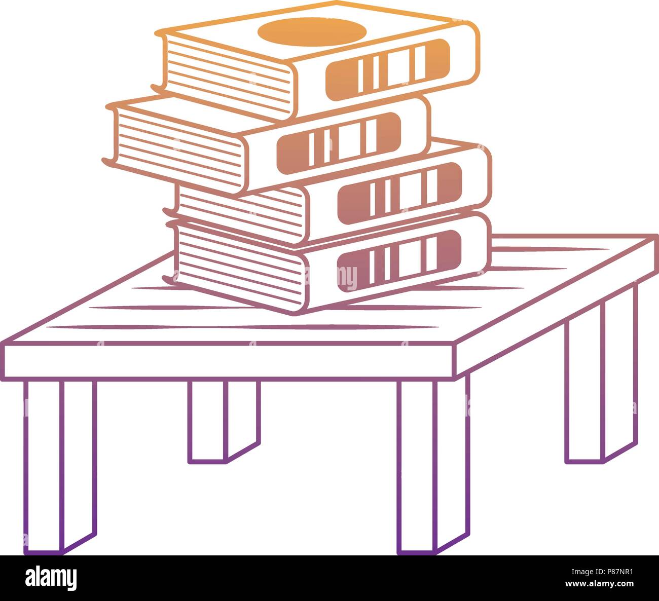 table with books icon over white background, vector illustration Stock ...
