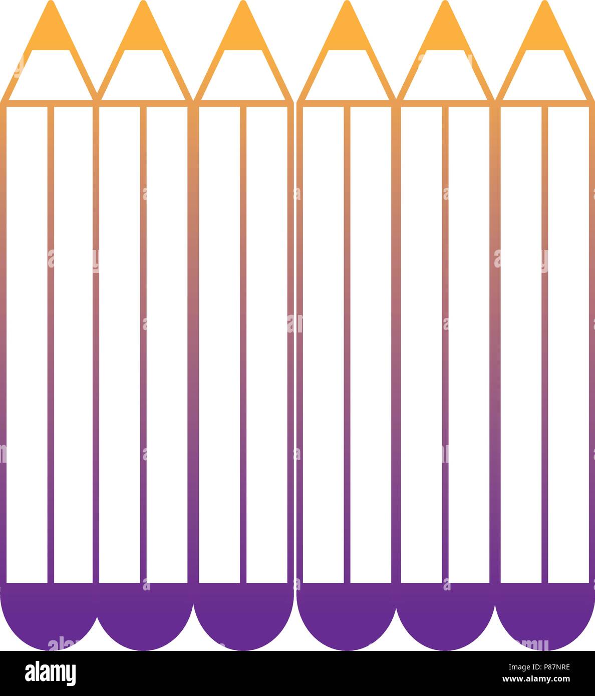 colored pencils icon over white background, vector illustration Stock ...