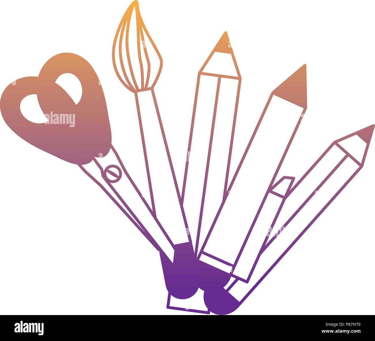 scissors and school objects icon over white background, vector ...