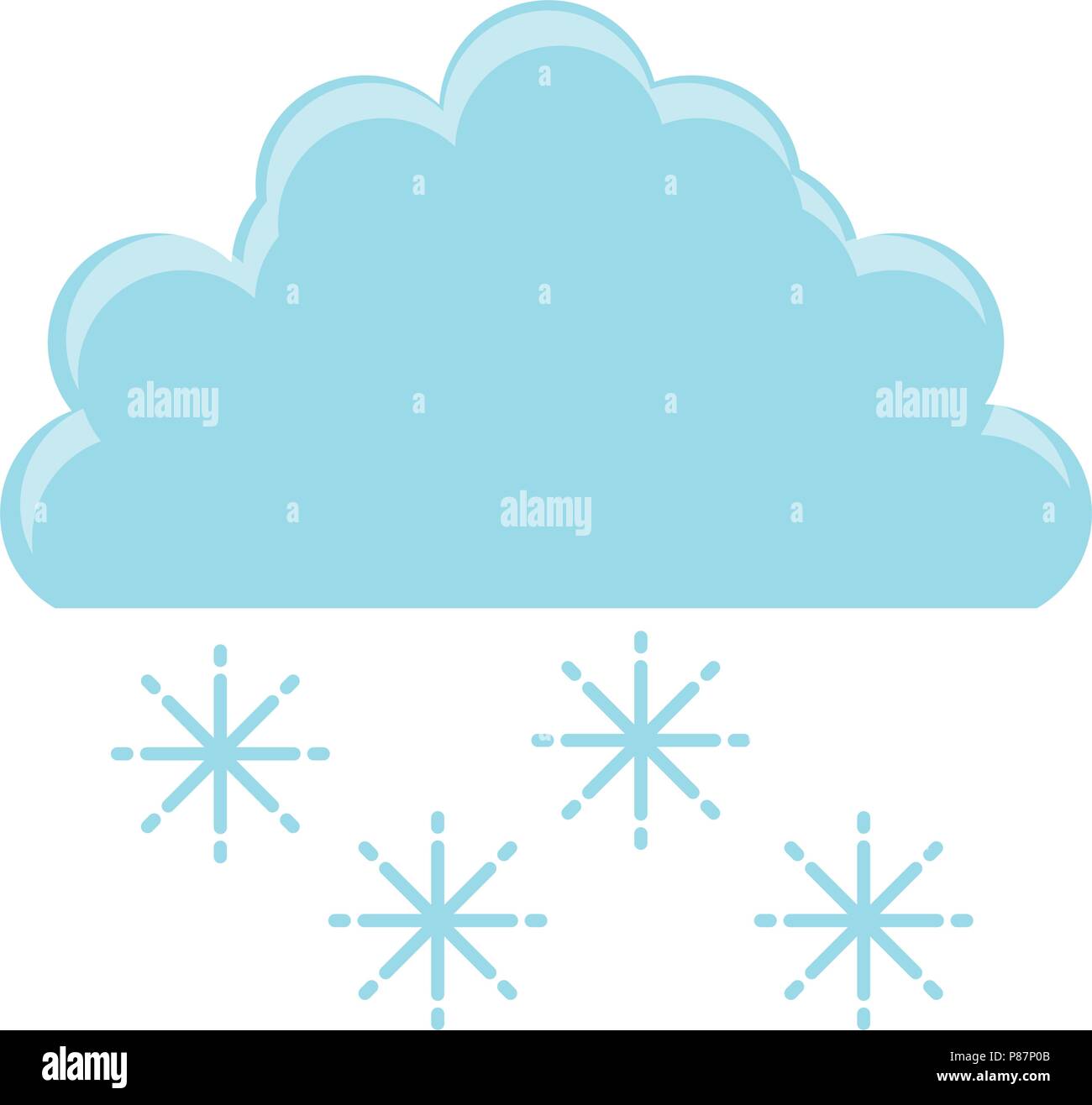 cloud with snowflakes icon over white background, vector illustration ...