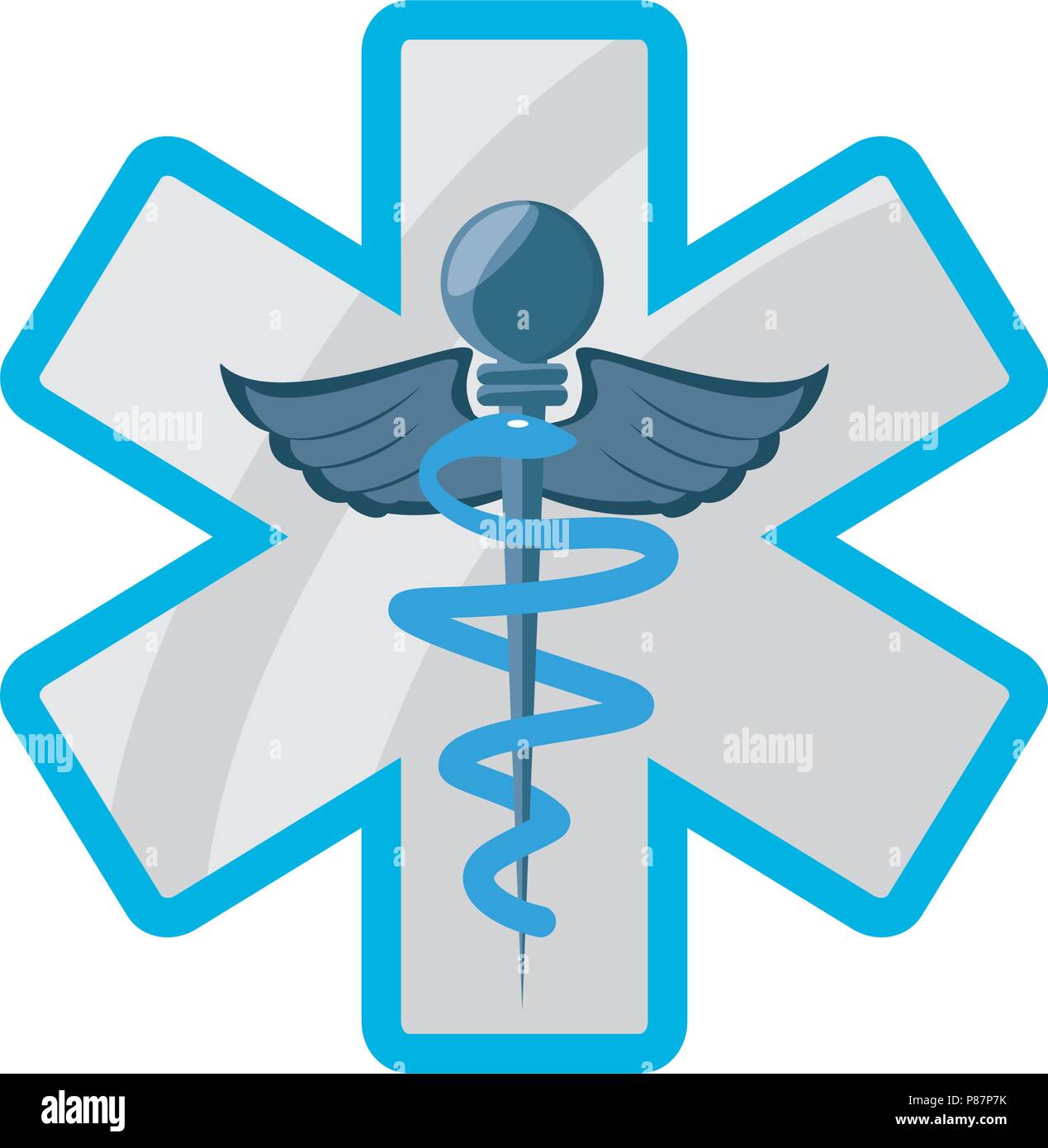 Medical symbol of the Emergency icon over white background, vector ...