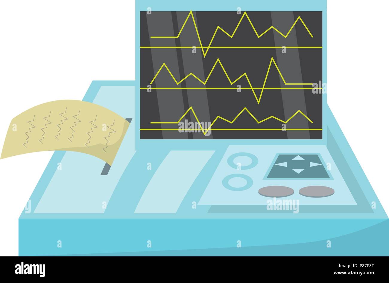 cardiac monitor icon over white background, vector illustration Stock ...