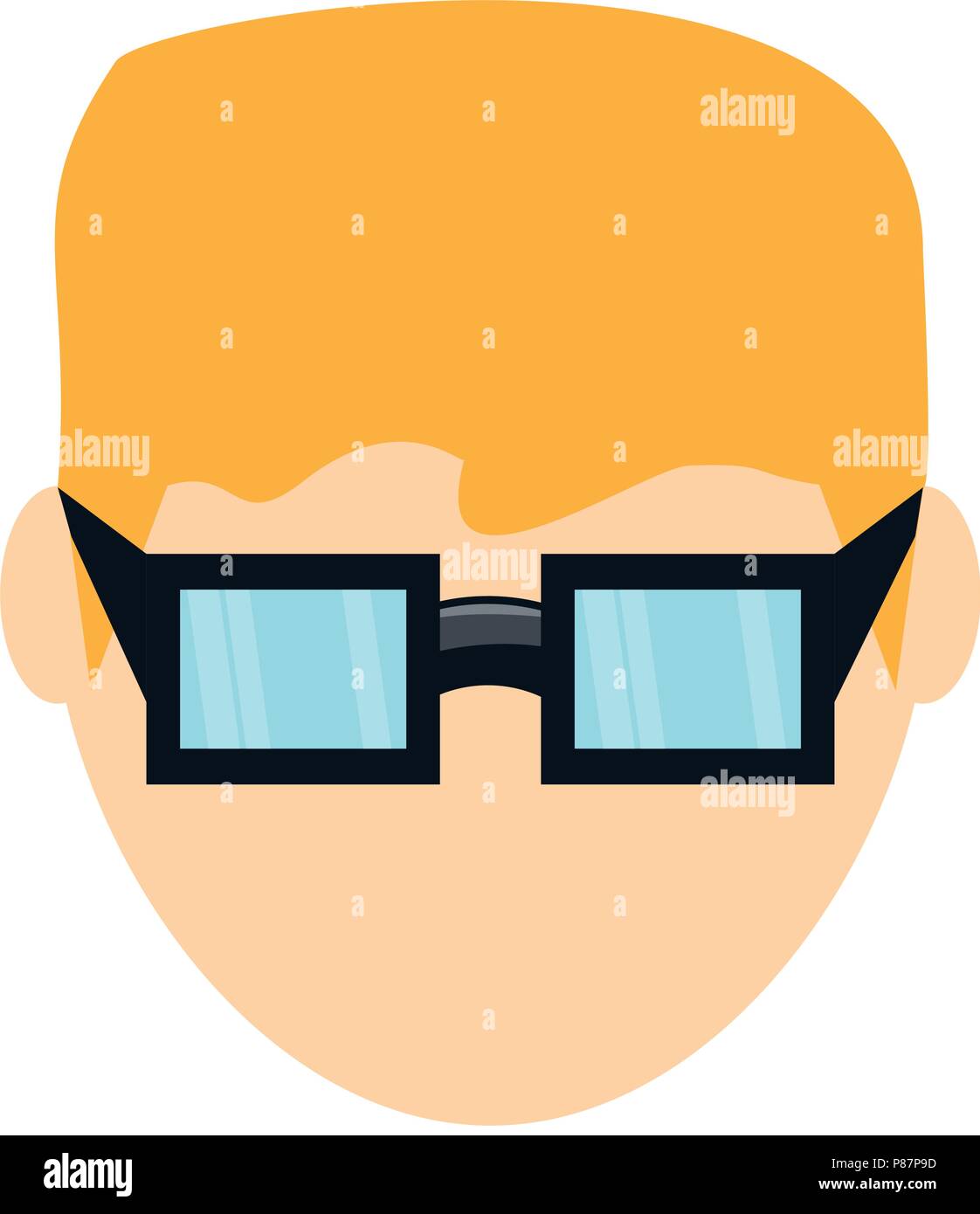 avatar man with glasses over white background, vector illustration ...
