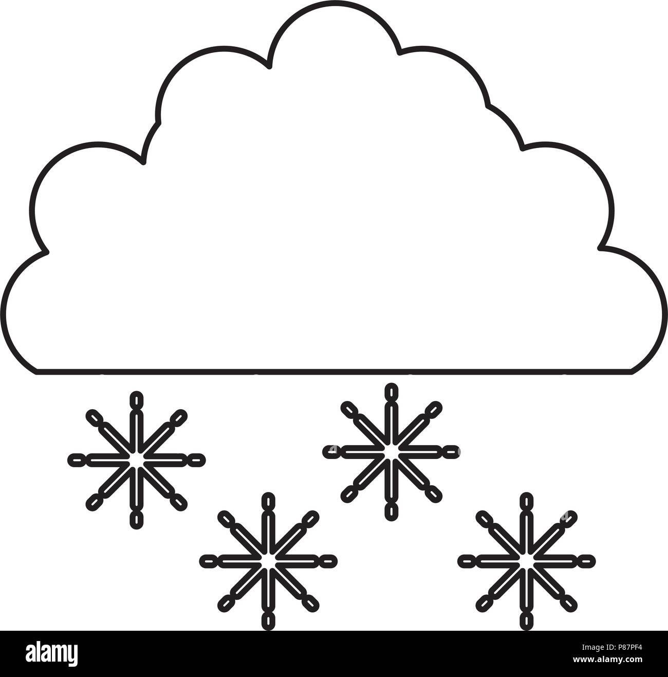 cloud with snowflakes icon over white background, vector illustration ...