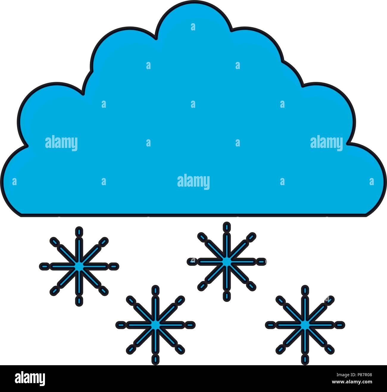cloud with snowflakes icon over white background, vector illustration ...