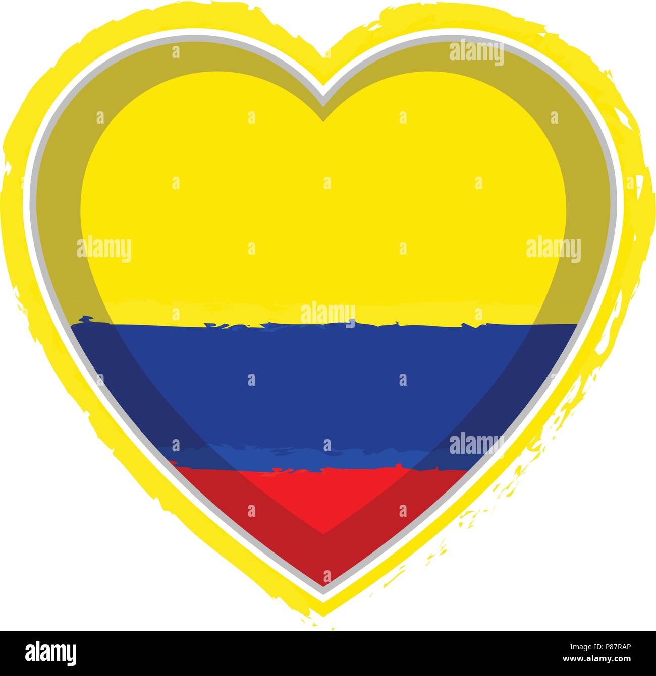 Heart shaped flag of Colombia. Vector illustration design Stock Vector ...