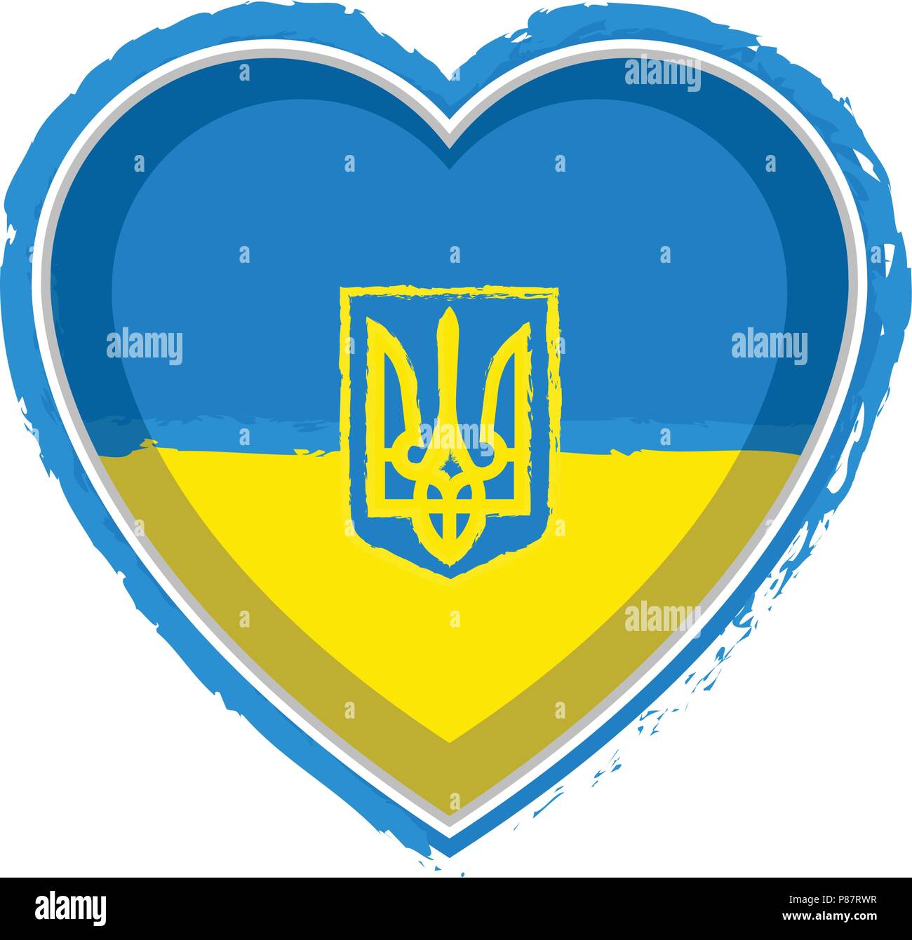 Heart shaped flag of Ukraine. Vector illustration design Stock Vector ...