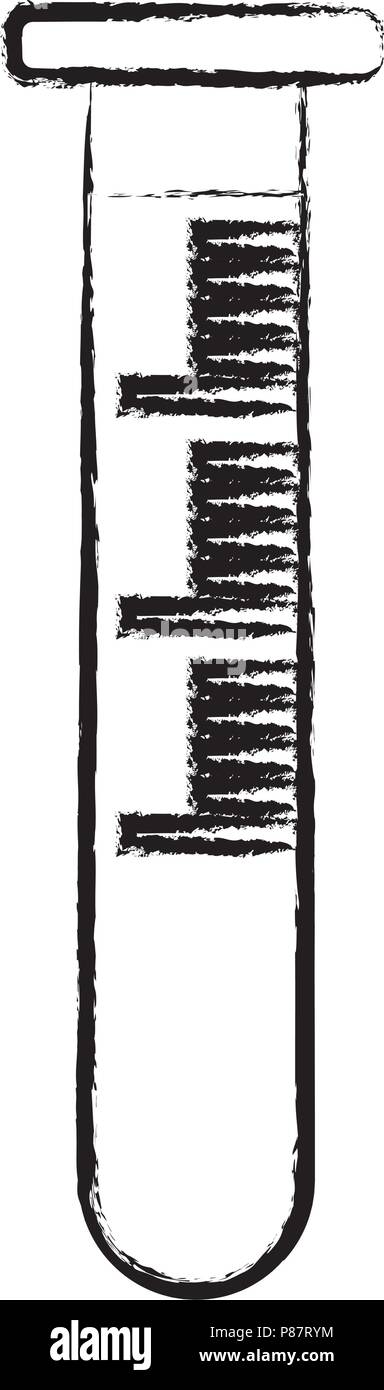 sketch of Test tube icon over white background, vector illustration ...
