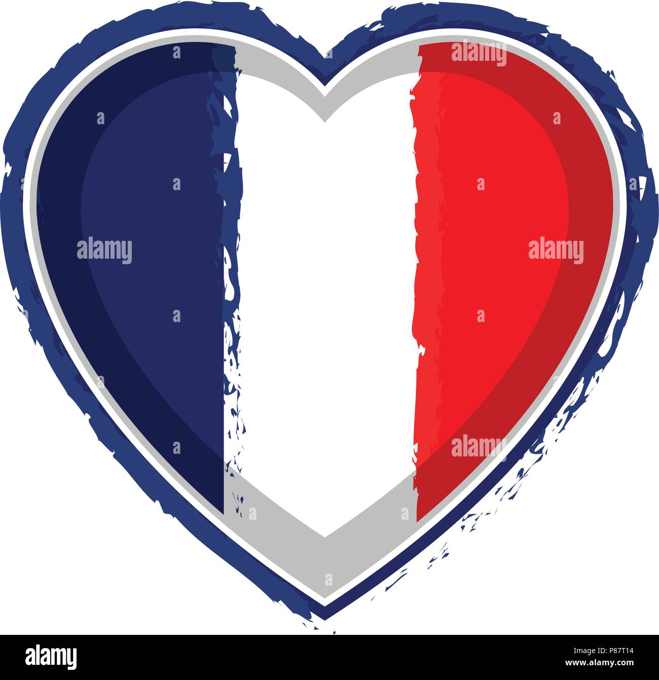 Heart shaped flag of France. Vector illustration design Stock Vector ...