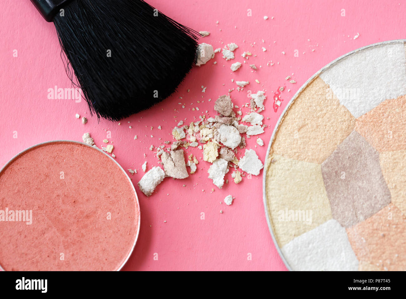 Colorful cosmetics are on the pink background Stock Photo - Alamy