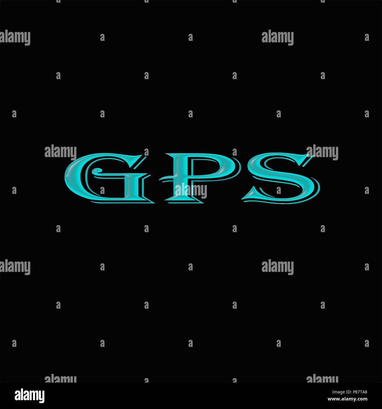 sign GPS symbol indicates on black background Stock Photo - Alamy